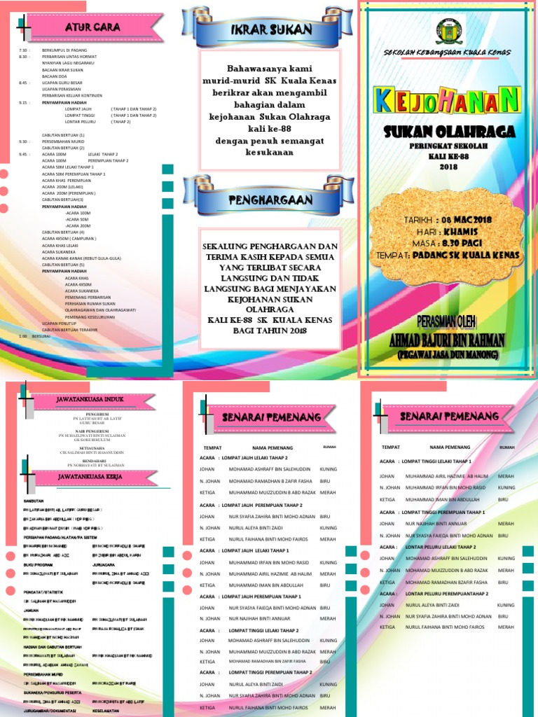 2018 Buku Program Sukan - Edit | PDF