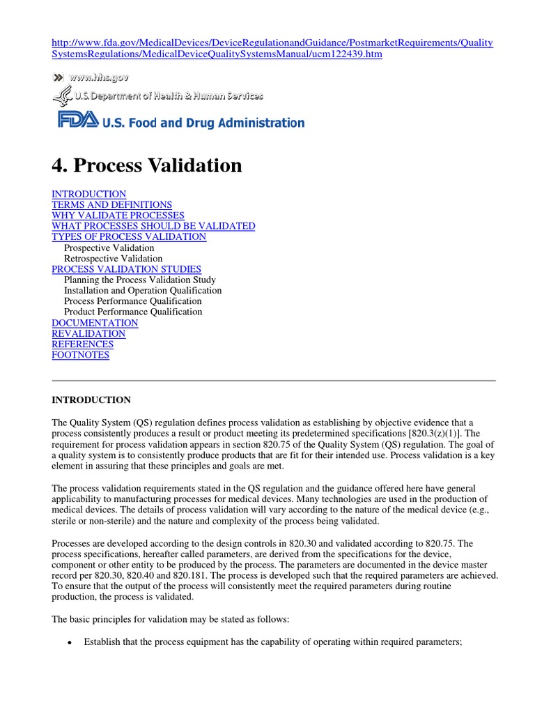 FDA 4. Process Validation | PDF | Verification And Validation | Quality ...