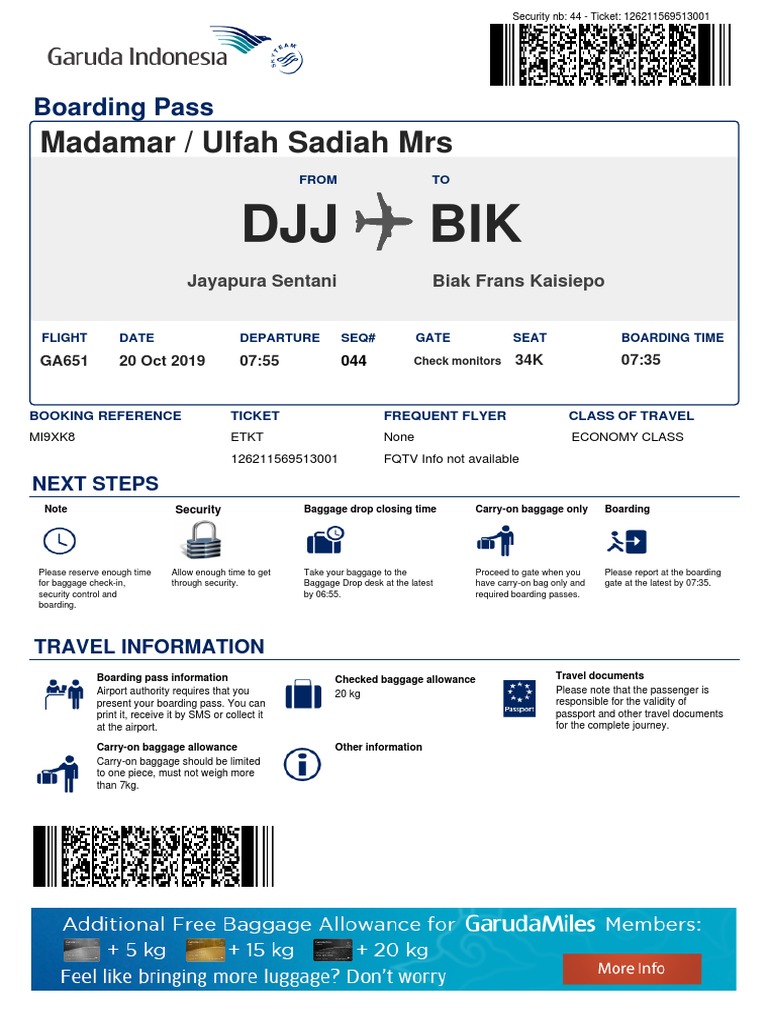 Contoh Boarding Pass | PDF | Aviation | Transport
