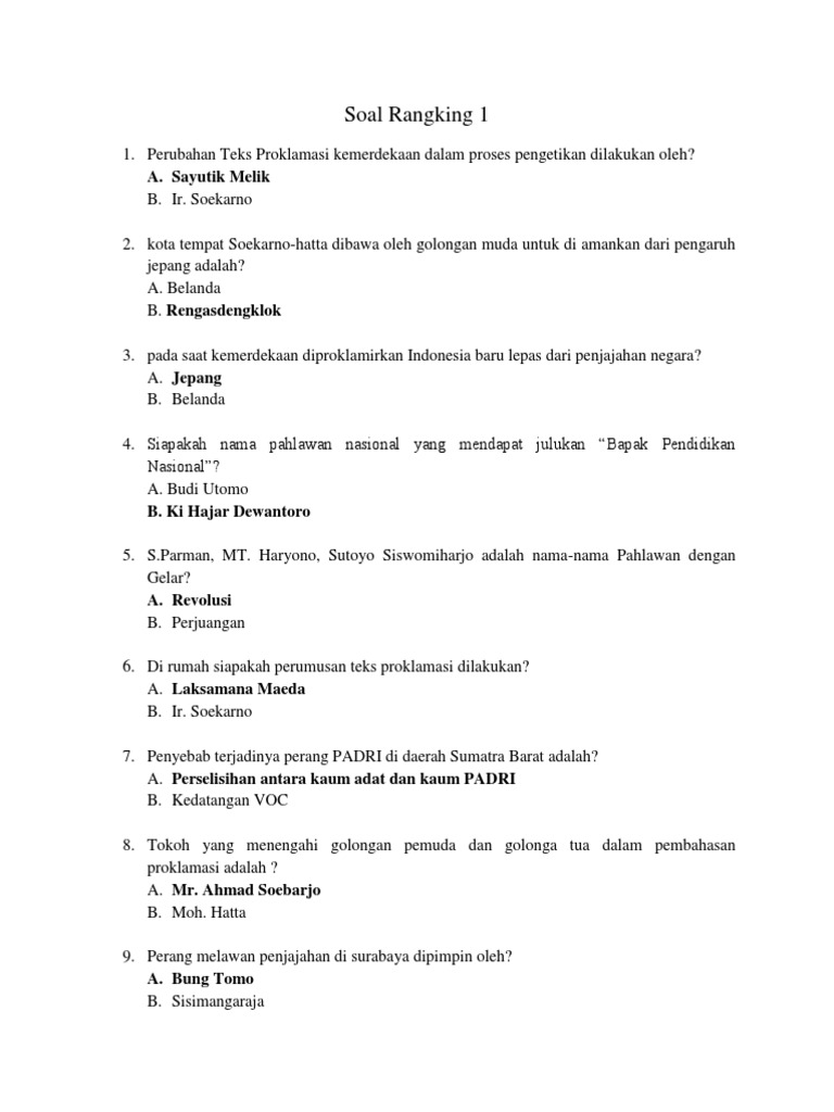 Soal Ranking 1 | PDF