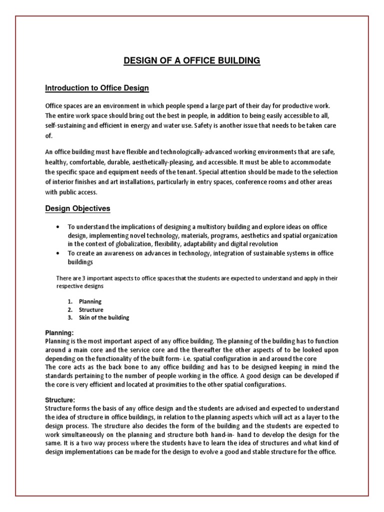 Office - Design Brief | PDF | Ventilation (Architecture) | Building ...