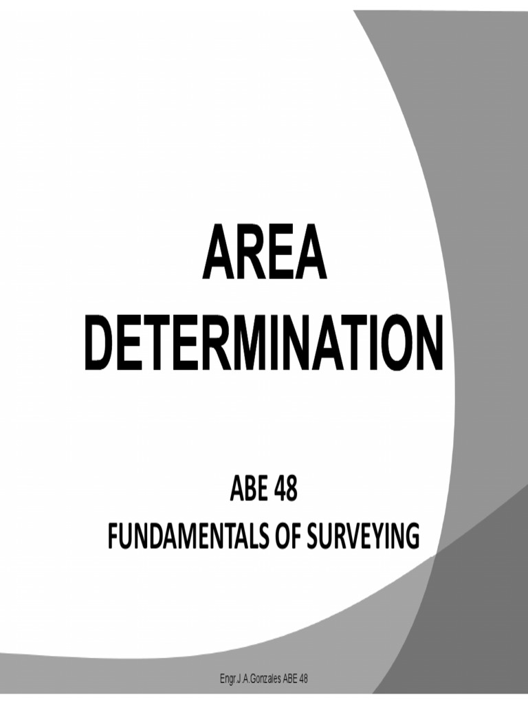 Area Determination | PDF | Area | Surveying