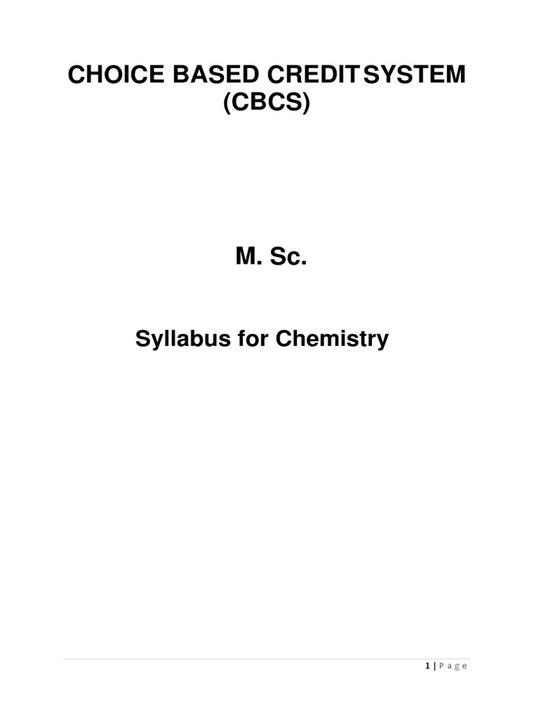 MSC Chemistry Syllabus | PDF | Organometallic Chemistry | Coordination ...