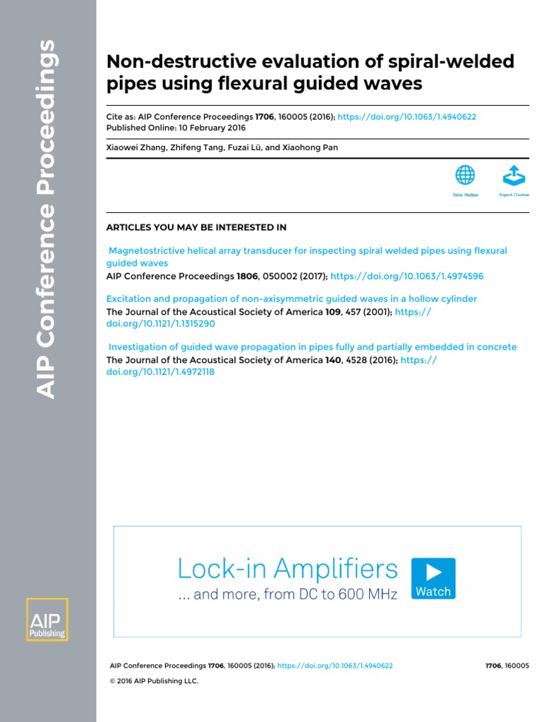 Non-Destructive Evaluation of Spiral-Welded Pipes Using Flexural Guided ...