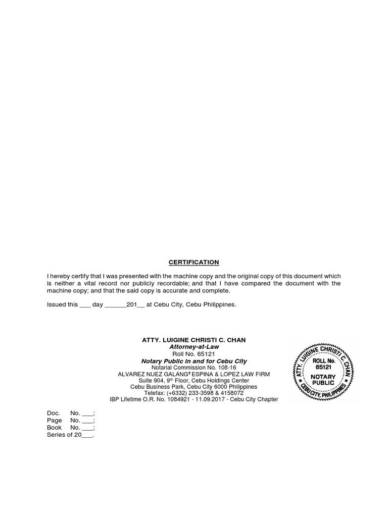 Copy Certification (Notarial) | PDF