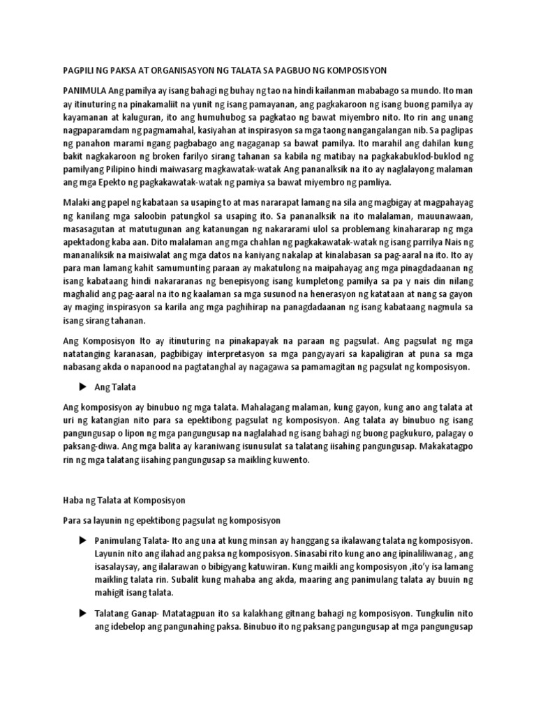 Pagsulat NG Talata | PDF