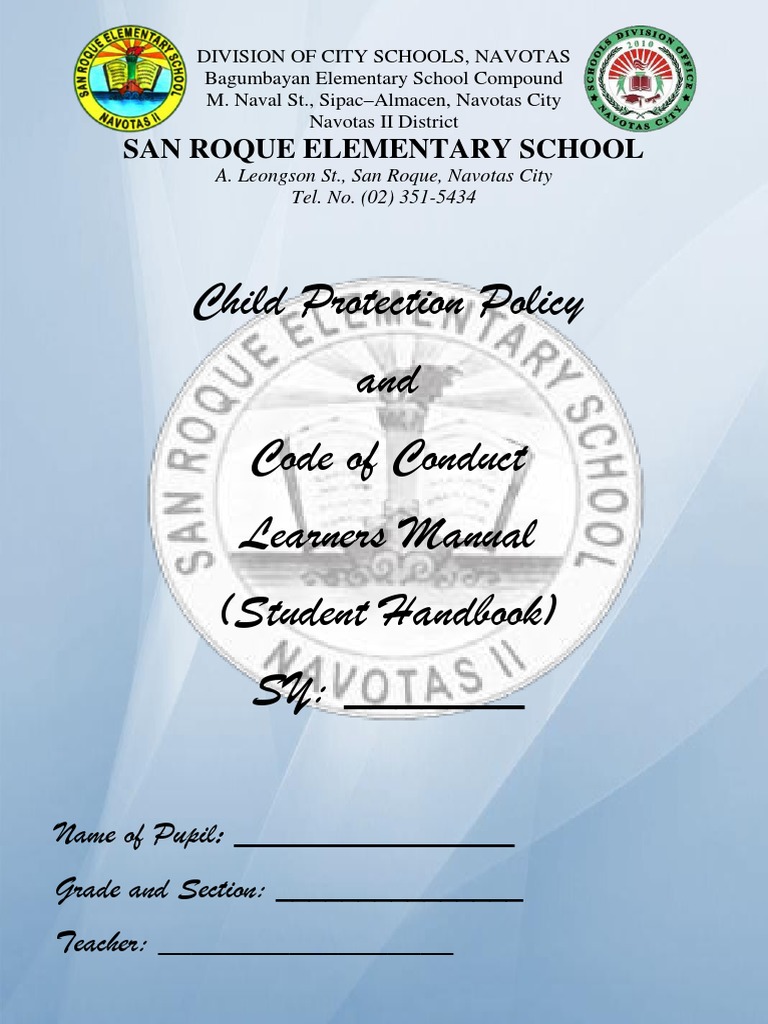 Child Protection Policy and Code of Conduct Learners Manual (Student ...