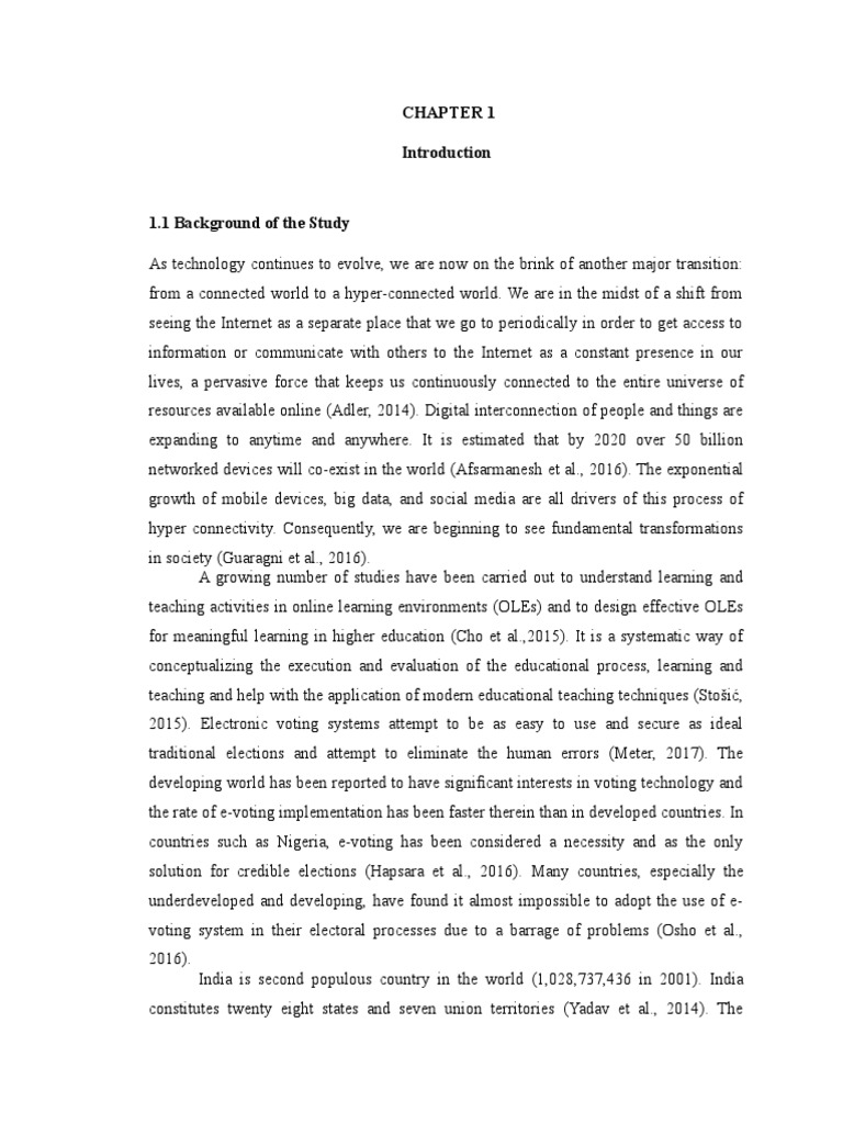 Chapter 1 Electronic Voting System | PDF | Electronic Voting | Elections