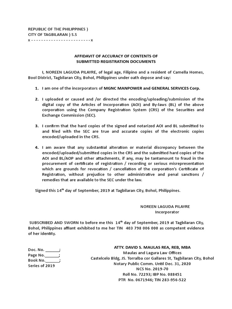 Affidavit of Accuracy of Contents | PDF | Affidavit | Notary Public