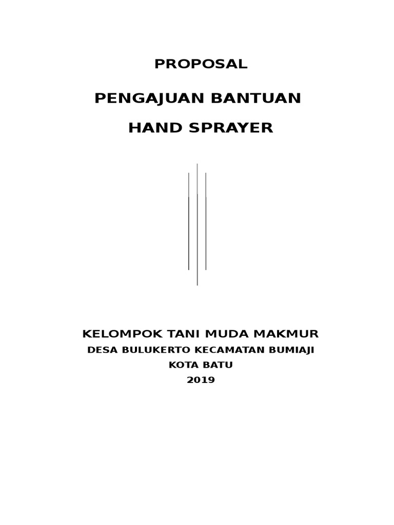 Proposal Hand Sprayer Sri Mulyo 2 | PDF
