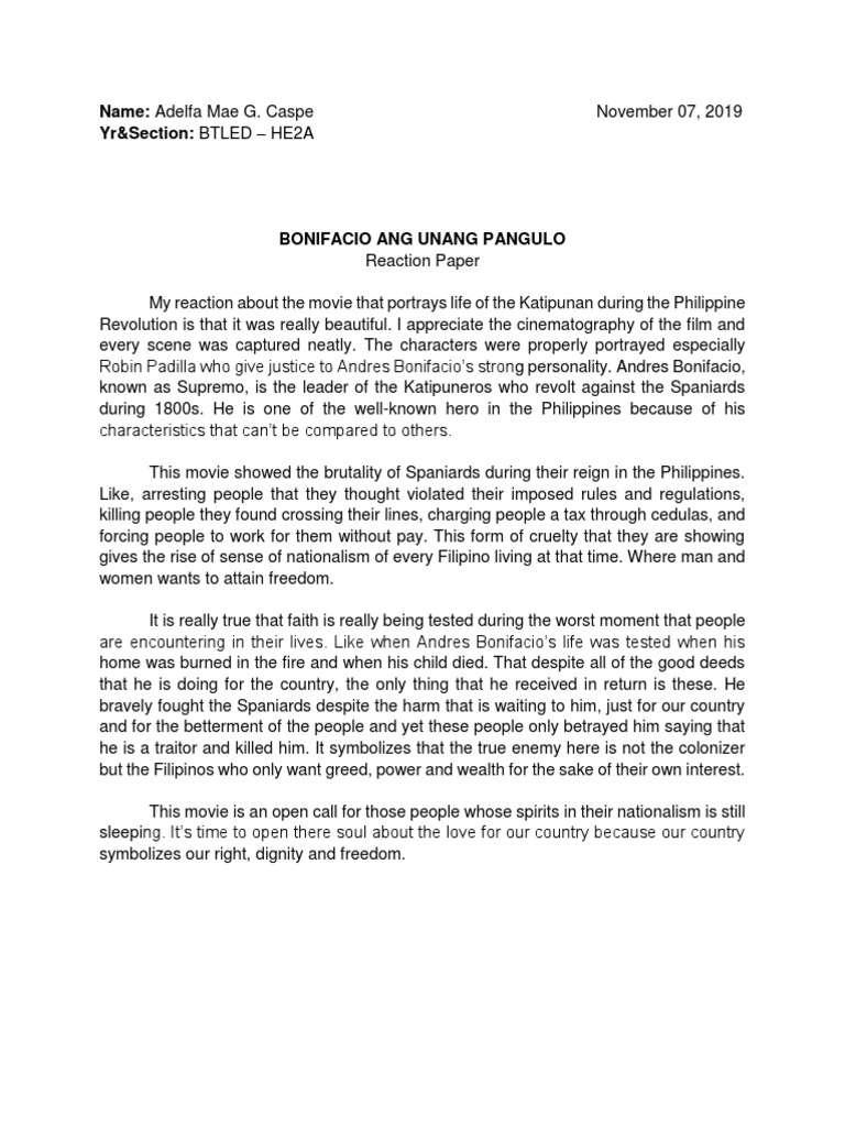 Reaction Paper | PDF