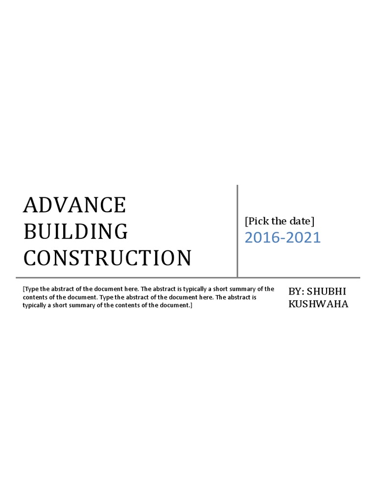 Advance Building Construction Report | PDF | Internet Of Things | Fire Sprinkler System