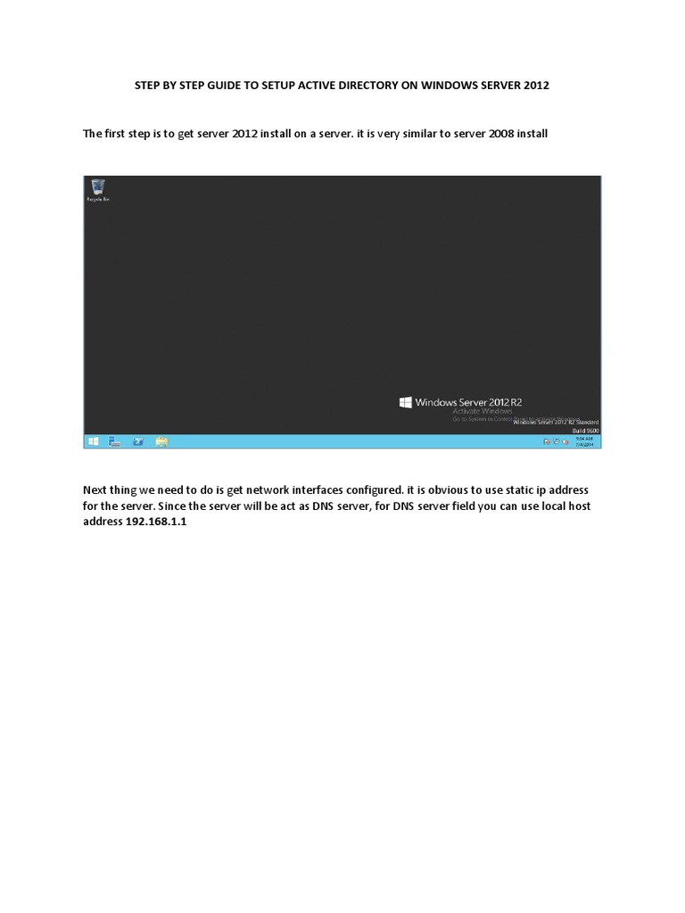 Step by Step Guide To Setup Active Directory On Windows Server 2012 ...