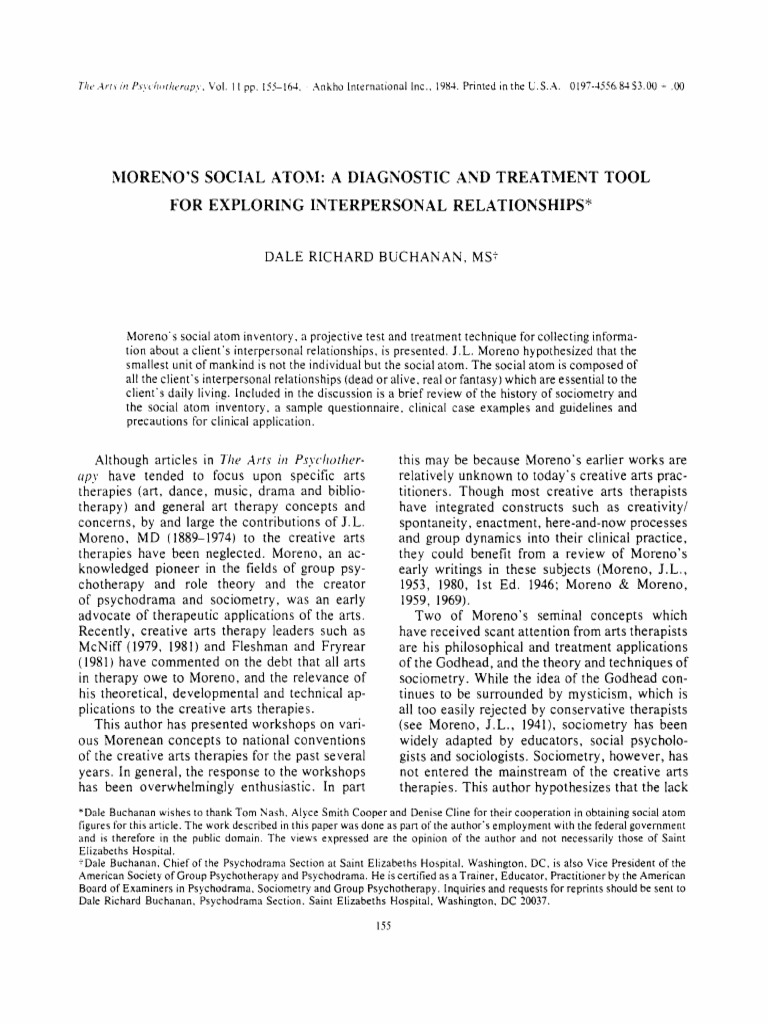 Buchanan (1984) - Moreno Social Atom PDF | PDF | Psychotherapy | Art ...