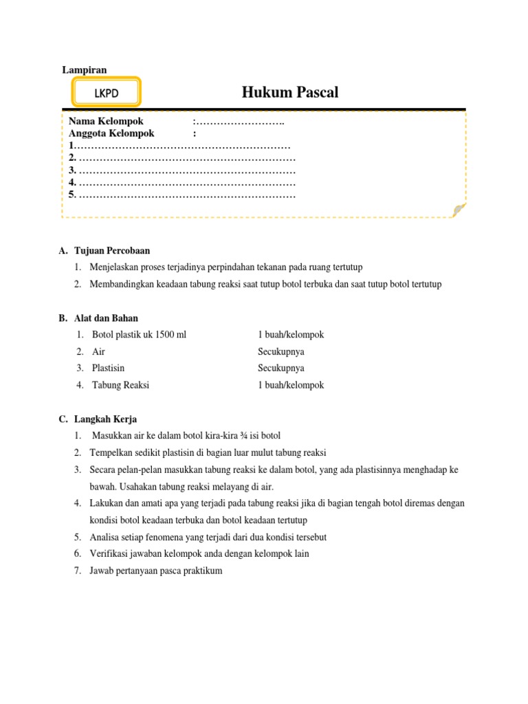 LKPD Hukum Pascal | PDF