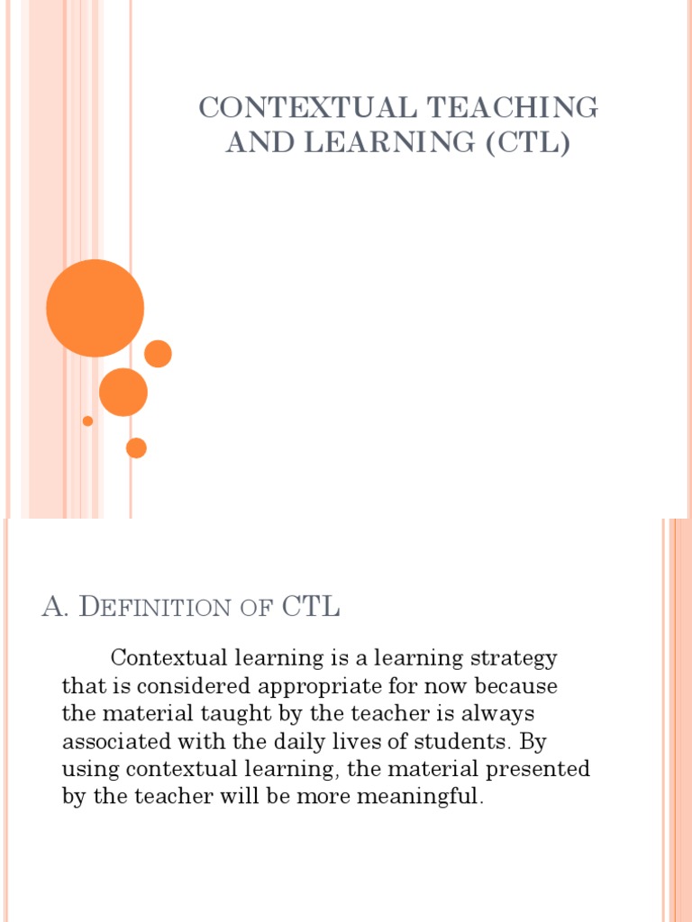 Contextual Teaching and Learning | PDF