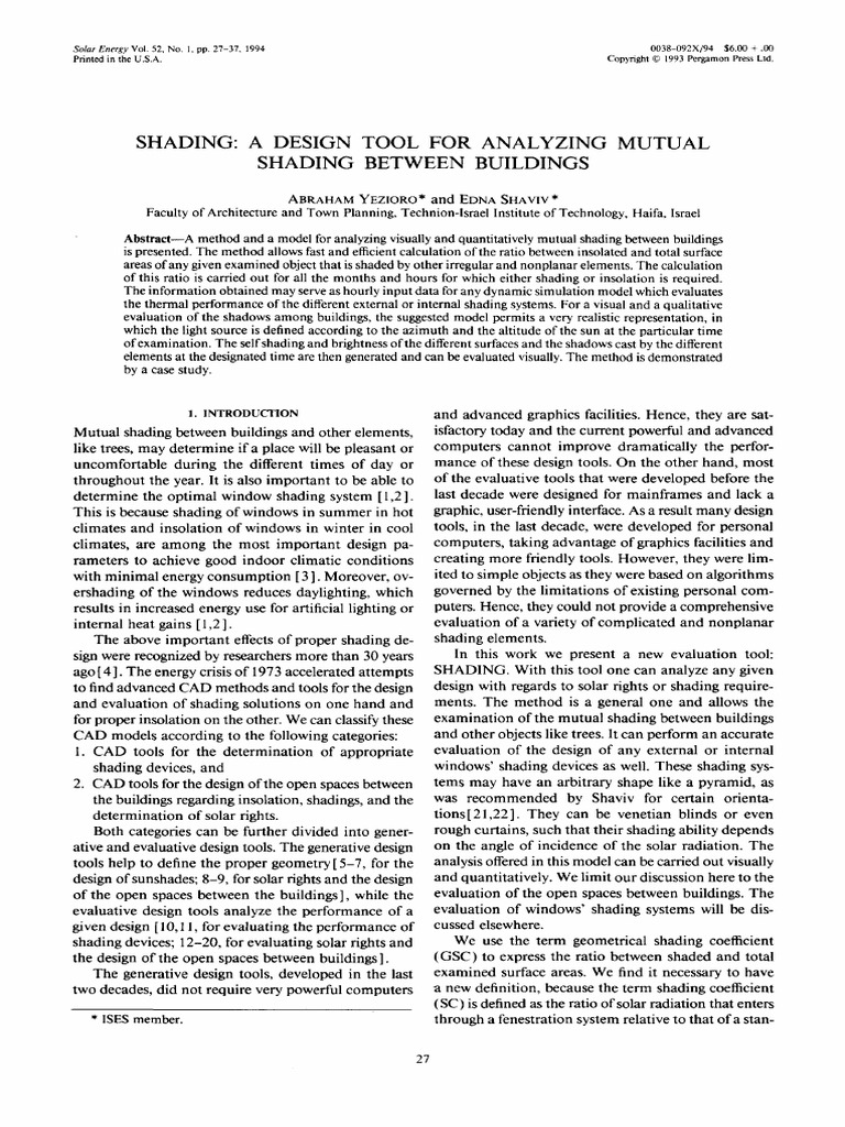 Shading: A Design Tool For Analyzing Mutual Shading Between Buildings ...