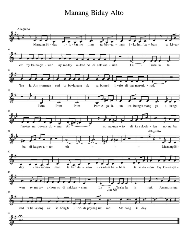 Manang Biday Alto | PDF