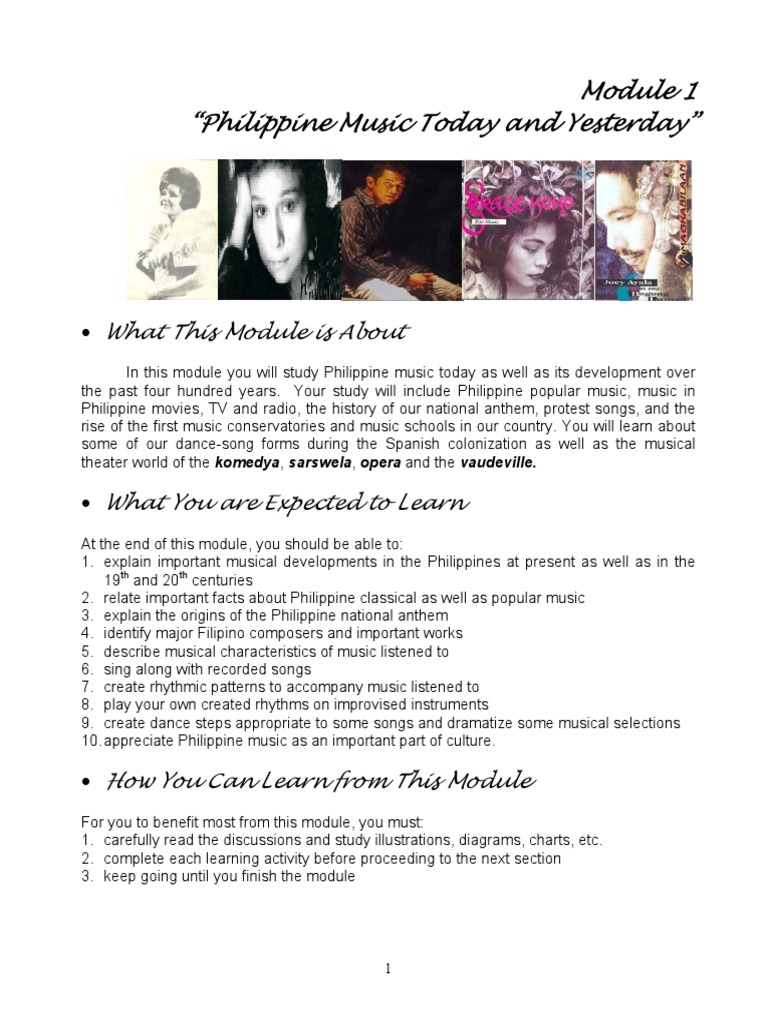 Philippine Music: Past and Present | PDF | Entertainment | Performing Arts