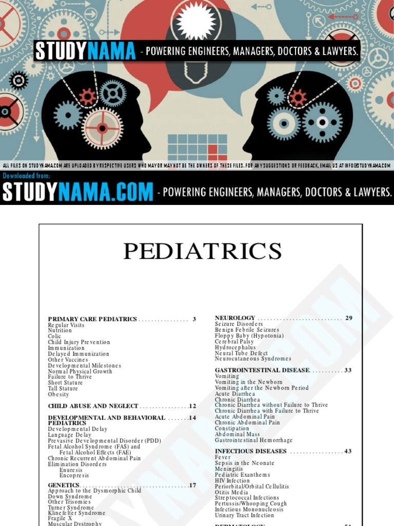 Pediatrics Notes PDF | Download Free PDF | Autism | Vaccines
