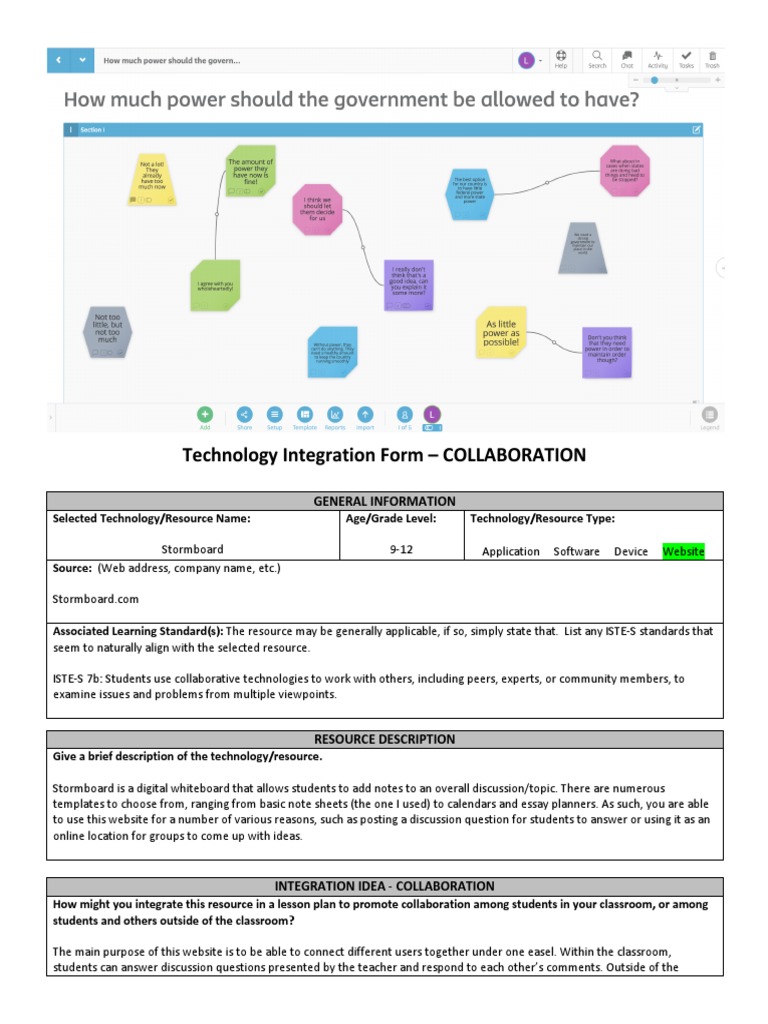Technology Integration Template-Collaboration Stormboard | PDF ...
