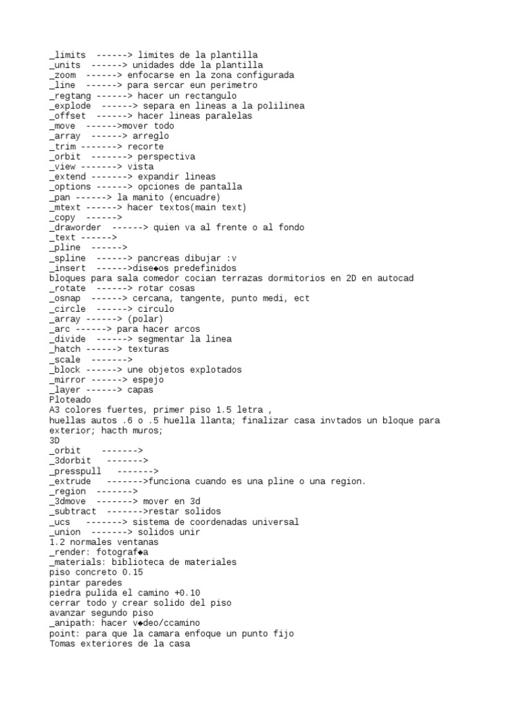 Comandos de Programación en AutoCAD | PDF