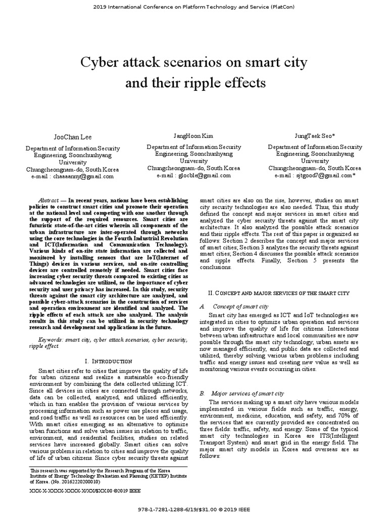 Cyber Attack Scenarios in Smart Sity | PDF | Computer Security | Security