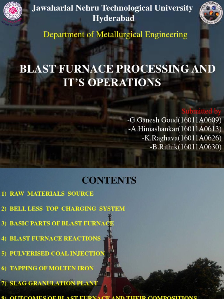 Blast Furnace Processing and It's Operations | PDF | Blast Furnace ...