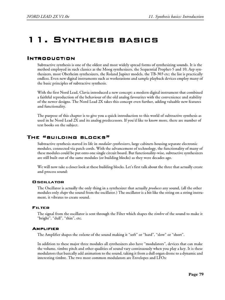 An Introduction to Subtractive Synthesis and the Building Blocks that Create and Shape Sound in ...