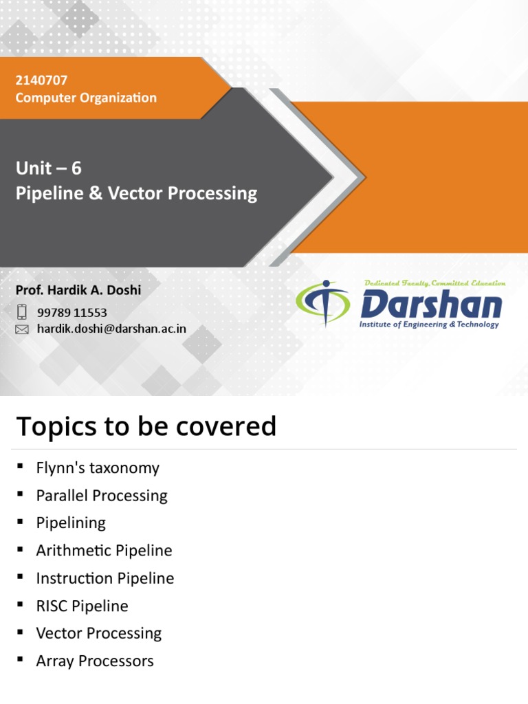 Unit - 6 Pipeline & Vector Processing: 2140707 Computer Organization | Download Free PDF ...