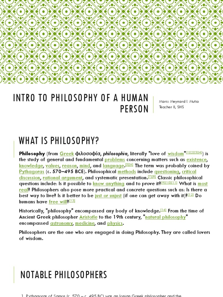 Intro To Philosophy of A Human Person | PDF | Socrates | Plato