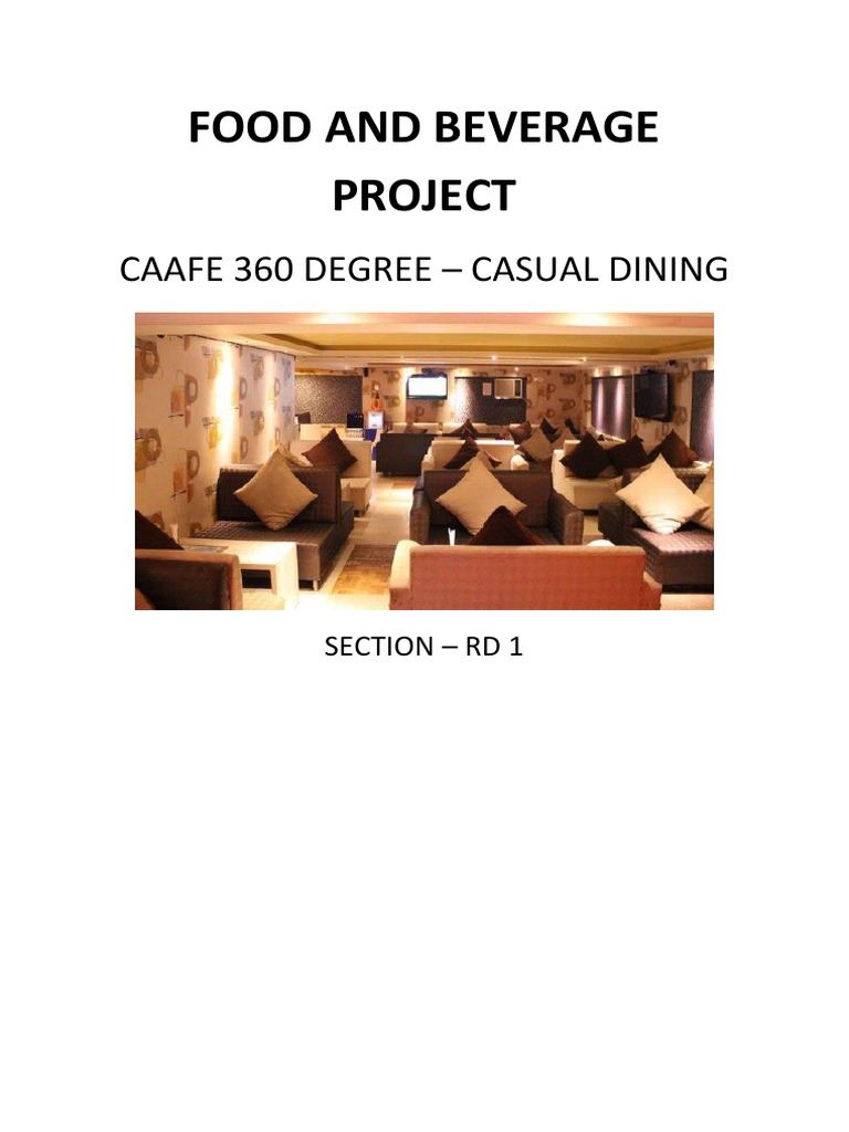 Food and Beverage Project Heena | PDF | Menu | Restaurants
