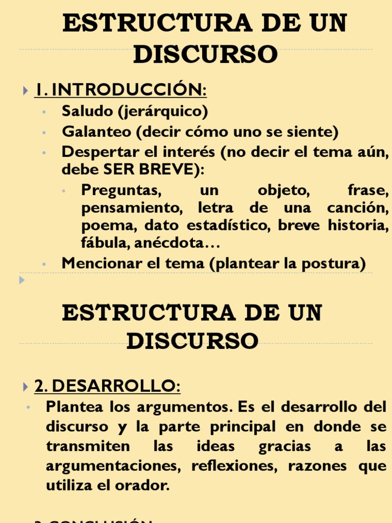 Discurso, Estructura | PDF