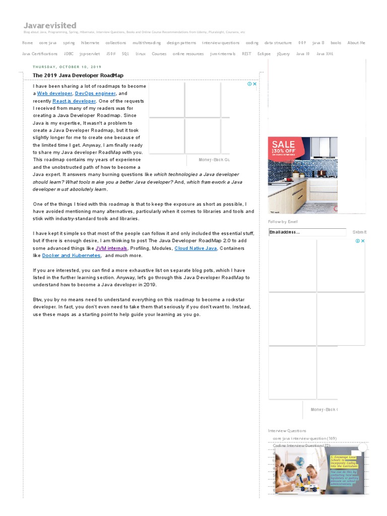 The 2019 Java Developer RoadMap | PDF | Spring Framework | Java (Programming Language)