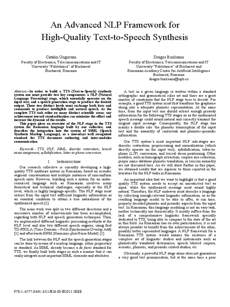 An Advanced NLP Framework For High-Quality Text-to-Speech Synthesis ...