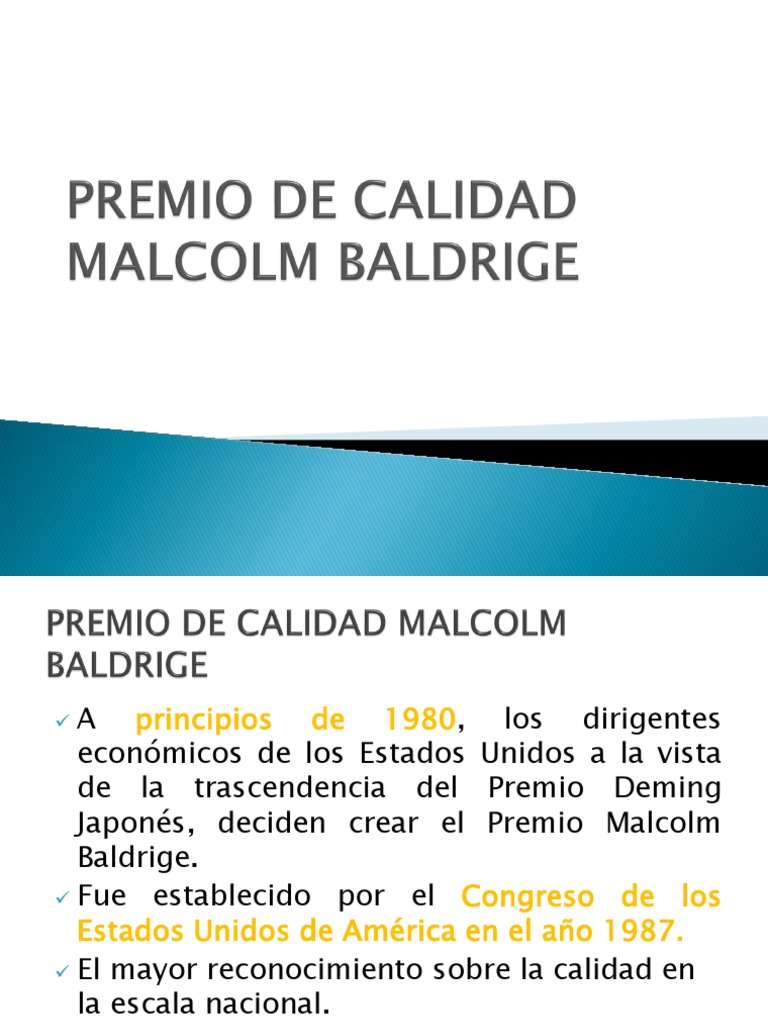 Premio de Calidad Malcolm Baldrige | PDF | Liderazgo | Planificación