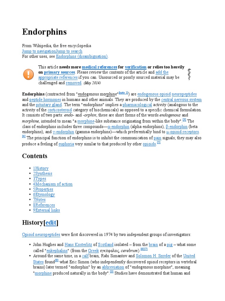 Endorphins | PDF | Opioid