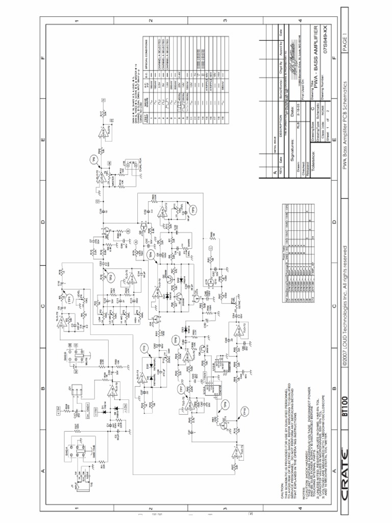 Crate Bt100 SCH and Parts | PDF