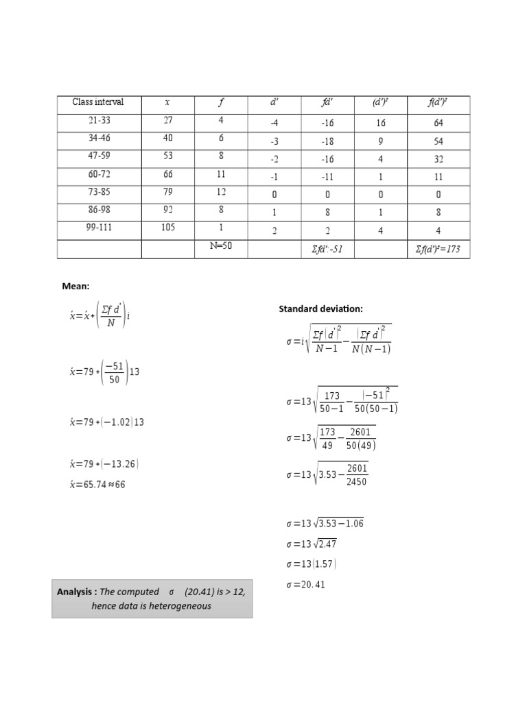 Mean and SD | Download Free PDF | Statistical Analysis | Teaching ...