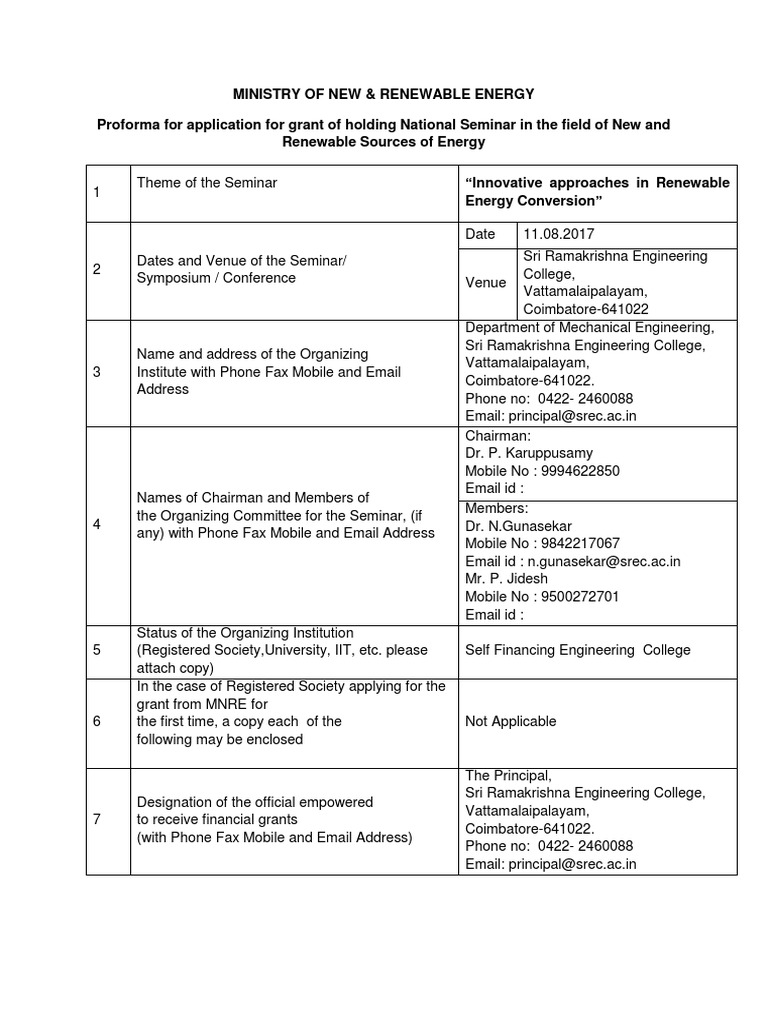 MNRE Format | PDF | Renewable Energy | Energy Development
