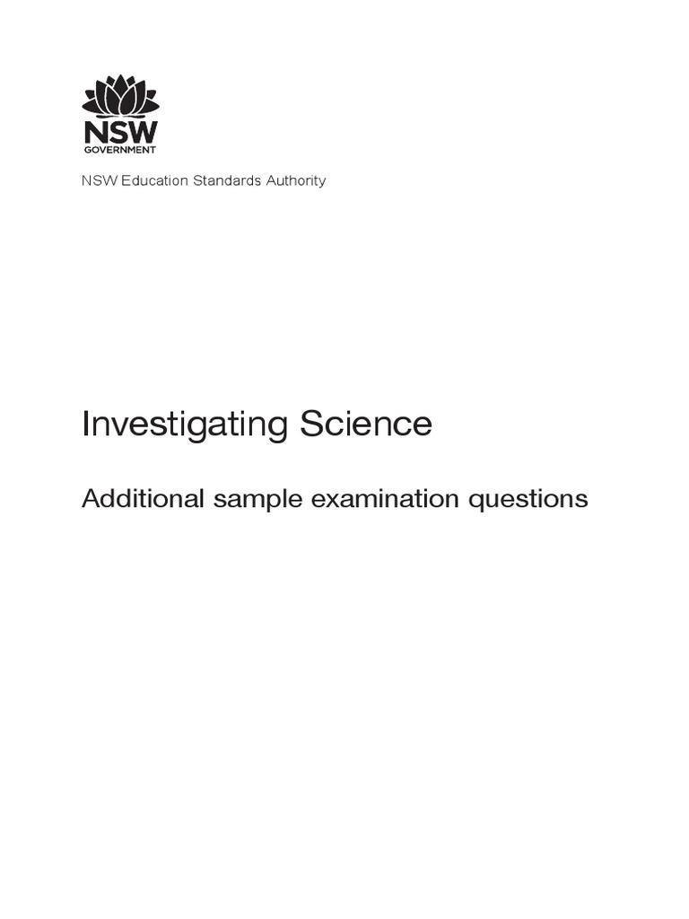 Investigating Science 2017 Additional Sample HSC Questions | Download ...