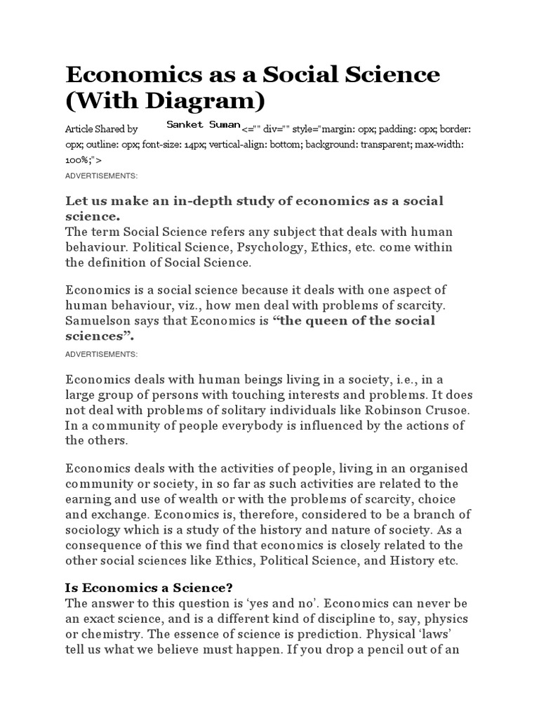 Economics As A Social Science | PDF | Social Science | Economics