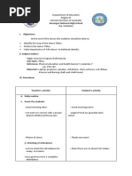 Detailed Lesson Plan in MAPEH (Dance) : I. Objectives | PDF | Lesson ...