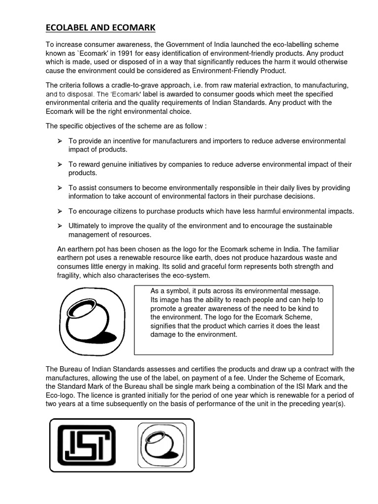Ecolabel and Ecomark Handout 2019 | PDF | Life Cycle Assessment ...