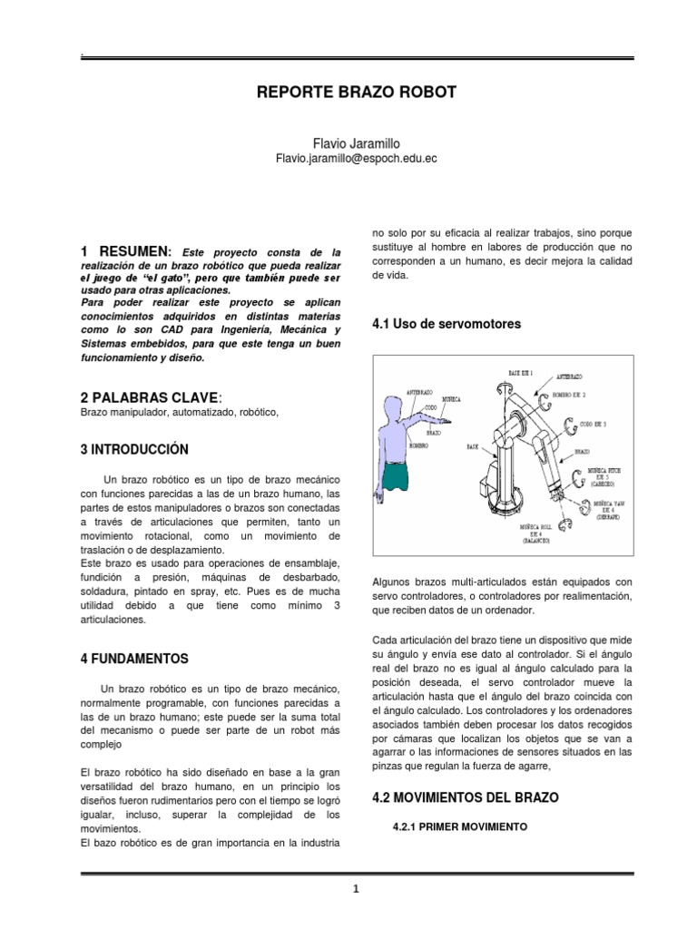 Reporte Brazo Robot | PDF | Robot | Robótica