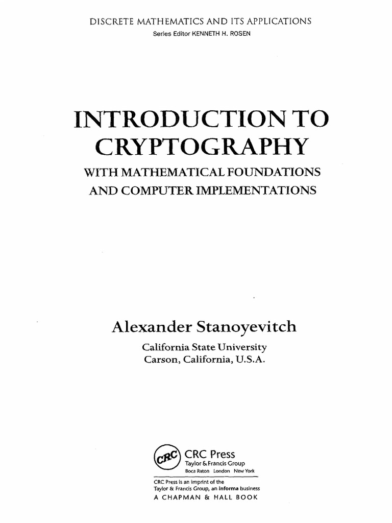 TO Cryptography: Stanoyevitch | Download Free PDF | Cryptography ...