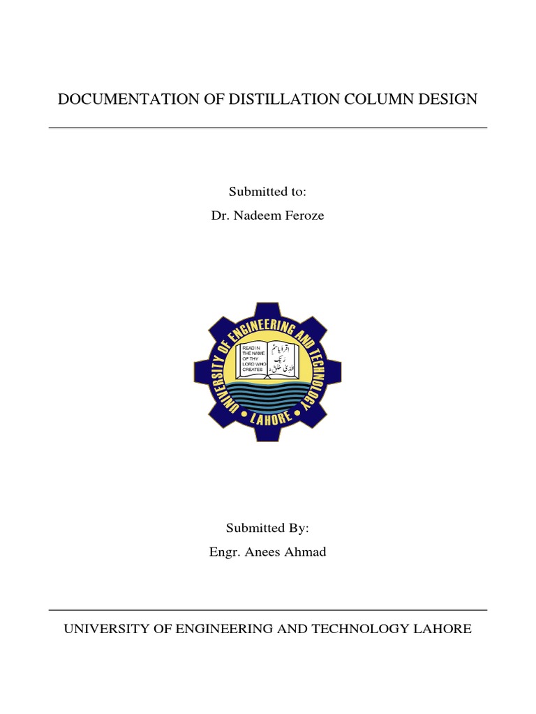 Distillation Column Design Overview | PDF | Distillation | Phase Rule