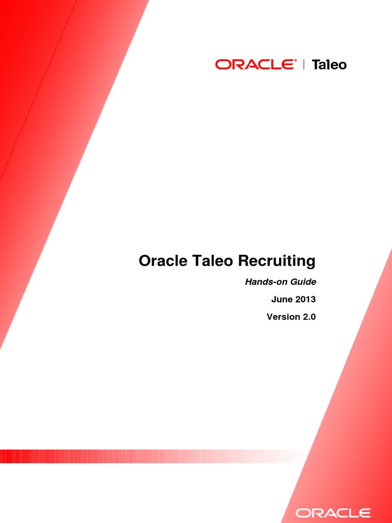 Oracle Taleo Recruiting: Hands-On Guide | PDF