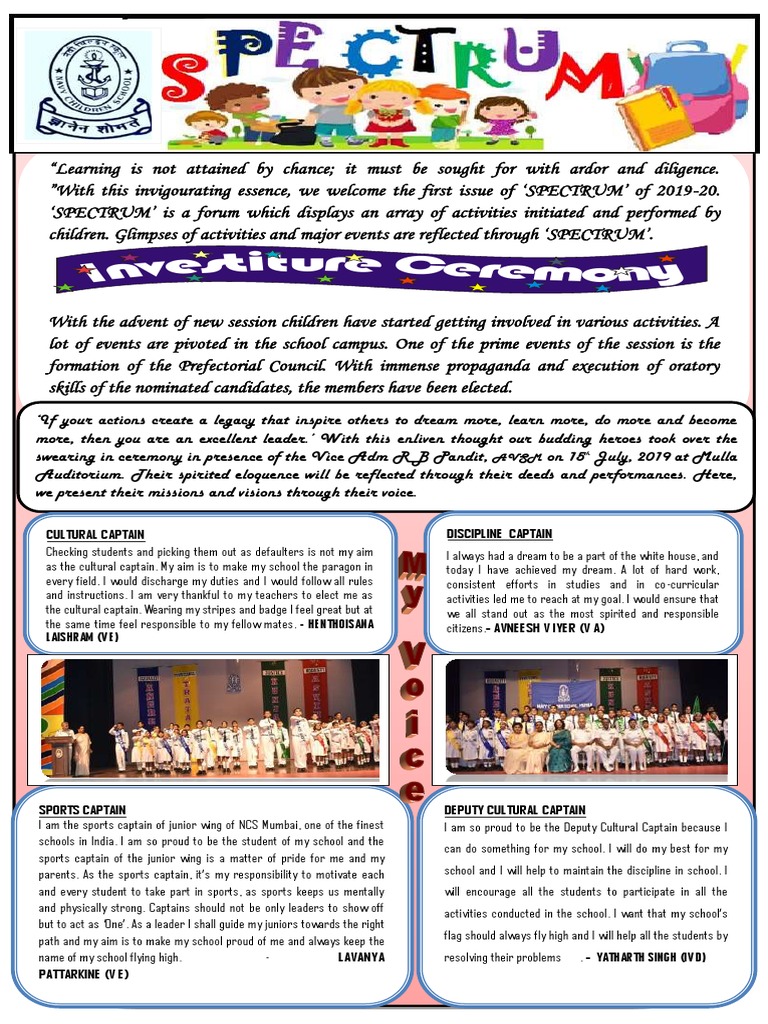 Stitu o Re M C e N: Discipline Captain Cultural Captain | PDF | Shyness