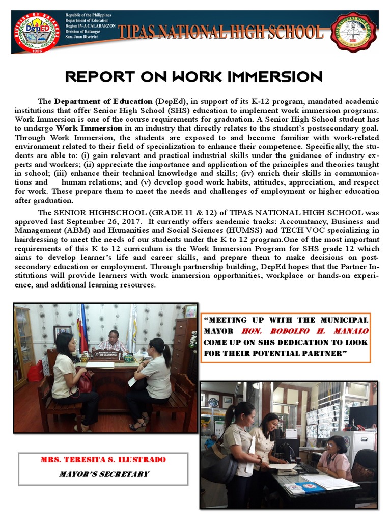 Report For Appreciation Program For Partners Immersion | PDF ...